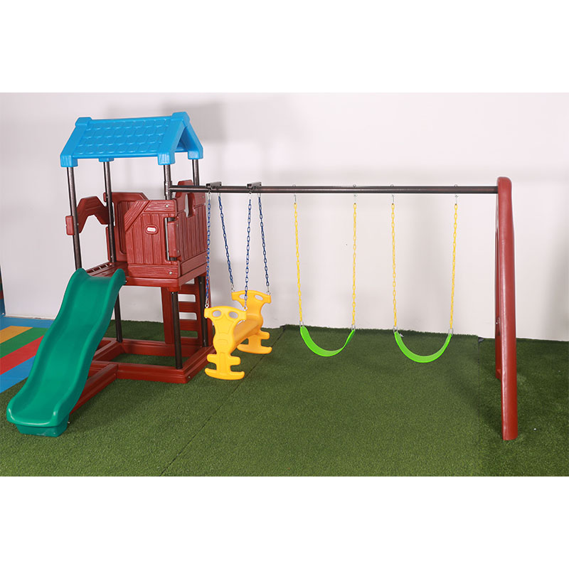 Wooden Swing Set With 2 Slides - Zhejiang Monle Toys Co.,Ltd