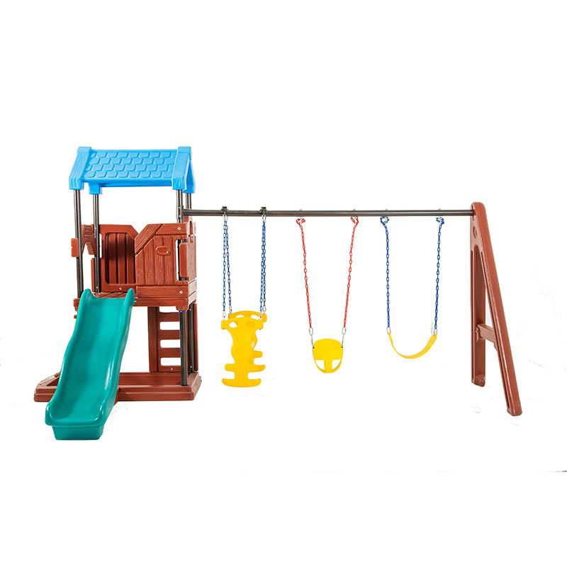 Wooden Swing Set With Two Slides - Zhejiang Monle Toys Co.,Ltd