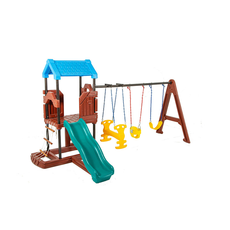 Wooden Swing Set With Two Slides - Zhejiang Monle Toys Co.,Ltd
