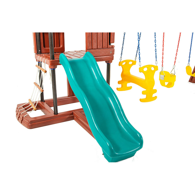 Wooden Swing Set With Two Slides - Zhejiang Monle Toys Co.,Ltd